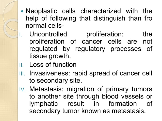 Pathophysiology of cancer | PPTX | Cancer | Diseases and Conditions