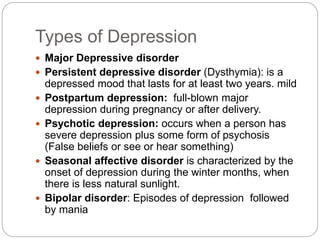 Pathophysiology of depression | PPTX
