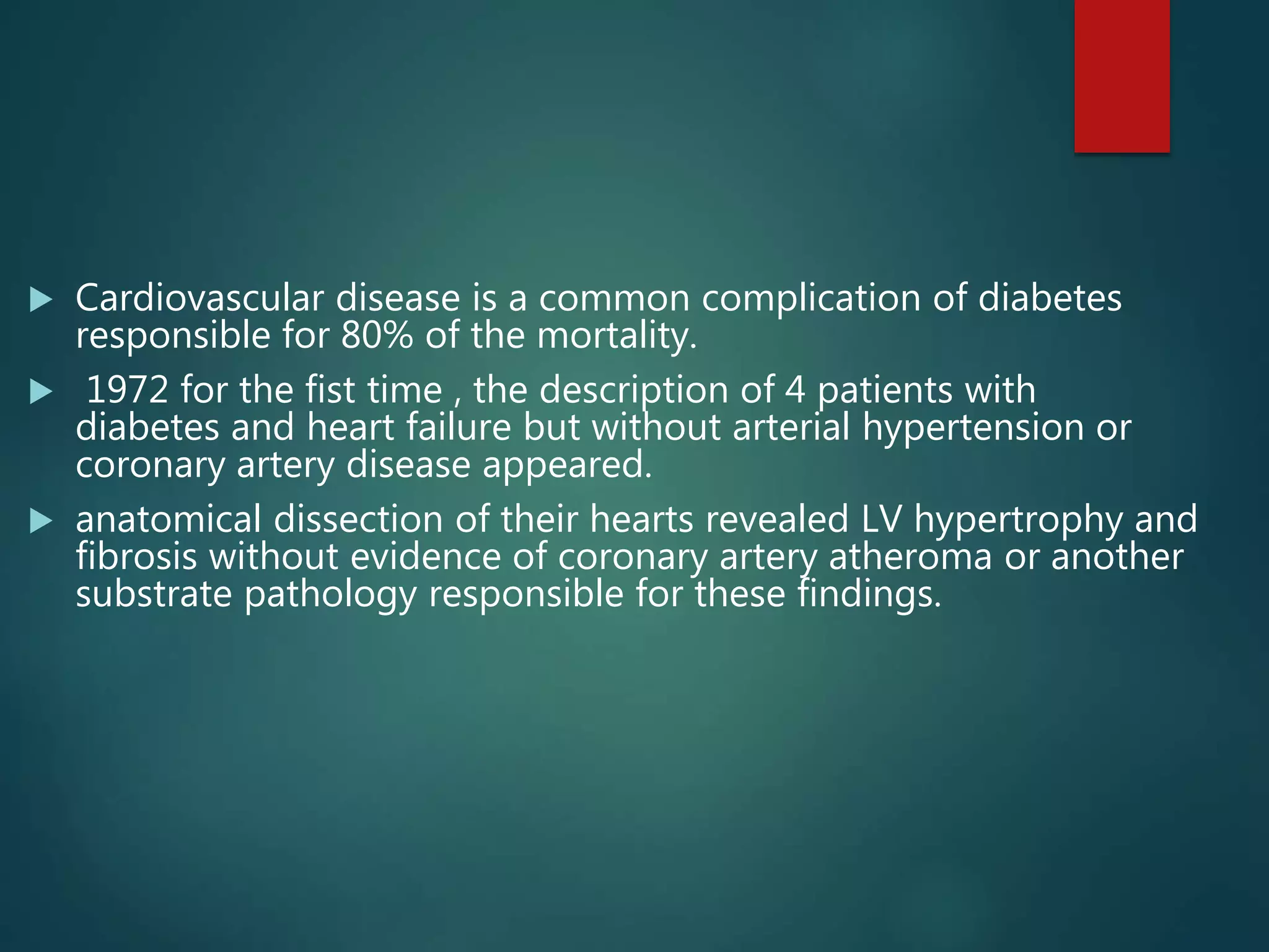 Pathophysiology of diabetic cardiomyopathy | PPTX