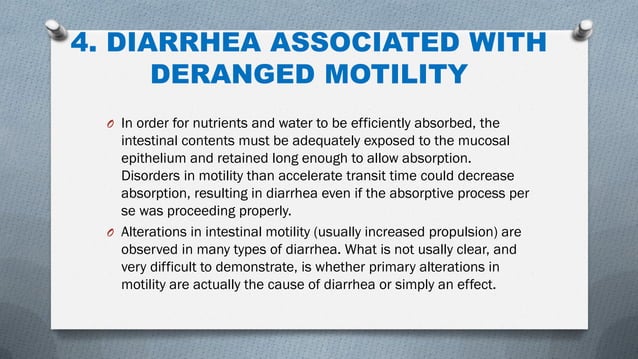 Pathophysiology of diarrhea olaiya | PPT