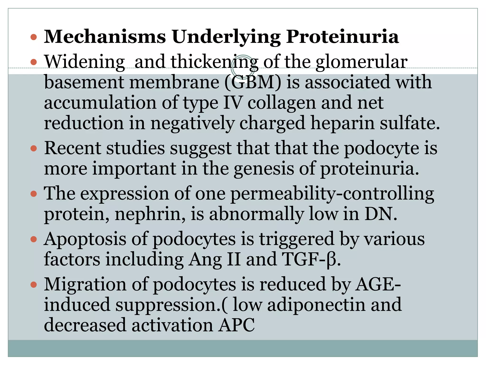 Pathophysiology of dibetic nephropathy | PPTX