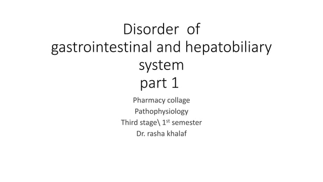 Pathophysiology of git disorder. | PPT
