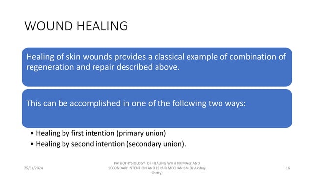 PATHOPHYSIOLOGY OF HEALING WITH PRIMARY & SECONDARY INTENTION.pptx ...