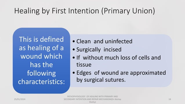 PATHOPHYSIOLOGY OF HEALING WITH PRIMARY & SECONDARY INTENTION.pptx ...