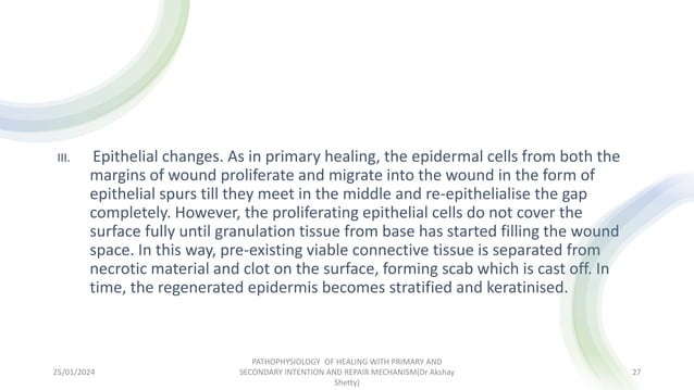 PATHOPHYSIOLOGY OF HEALING WITH PRIMARY & SECONDARY INTENTION.pptx ...