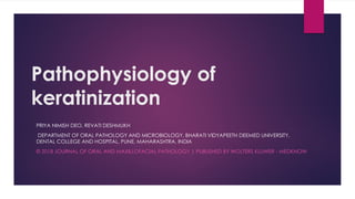 Pathophysiology of keratinization.pptx download | PPTX