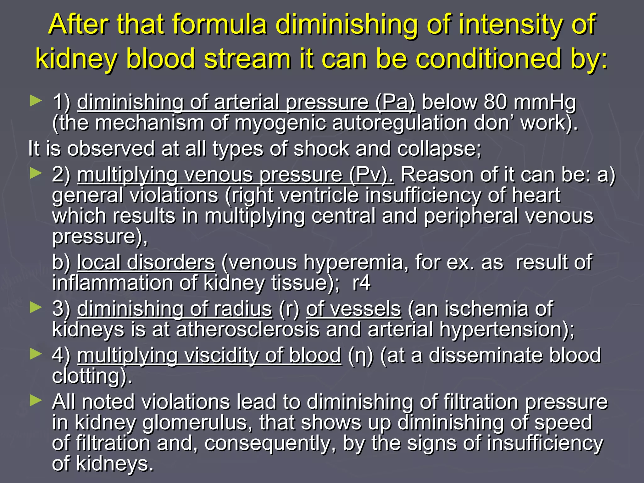 Pathophysiology of kidney.kidney insufficiency | PPT | Chemistry | Science