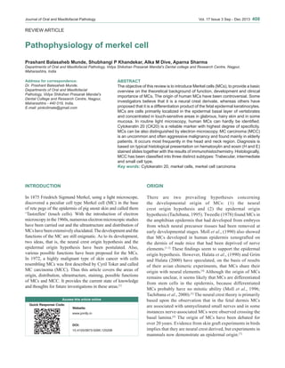 Pathophysiology of merkel cell | PDF | Skin and Dermatology | Diseases ...