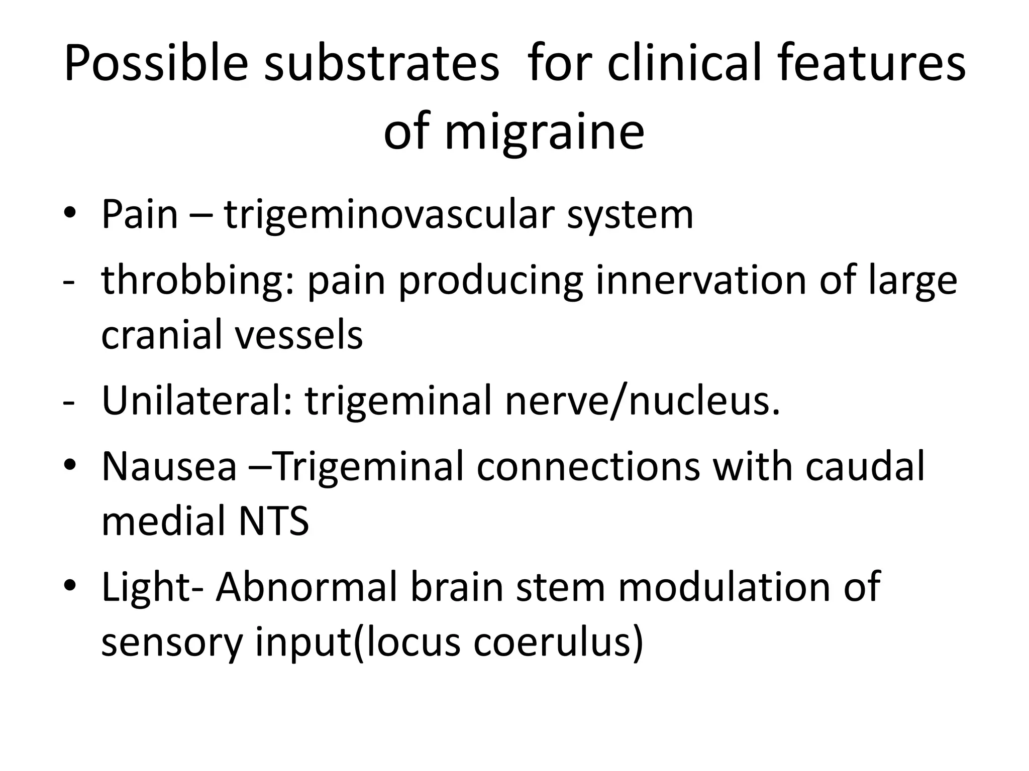 Pathophysiology of migraine | PPTX