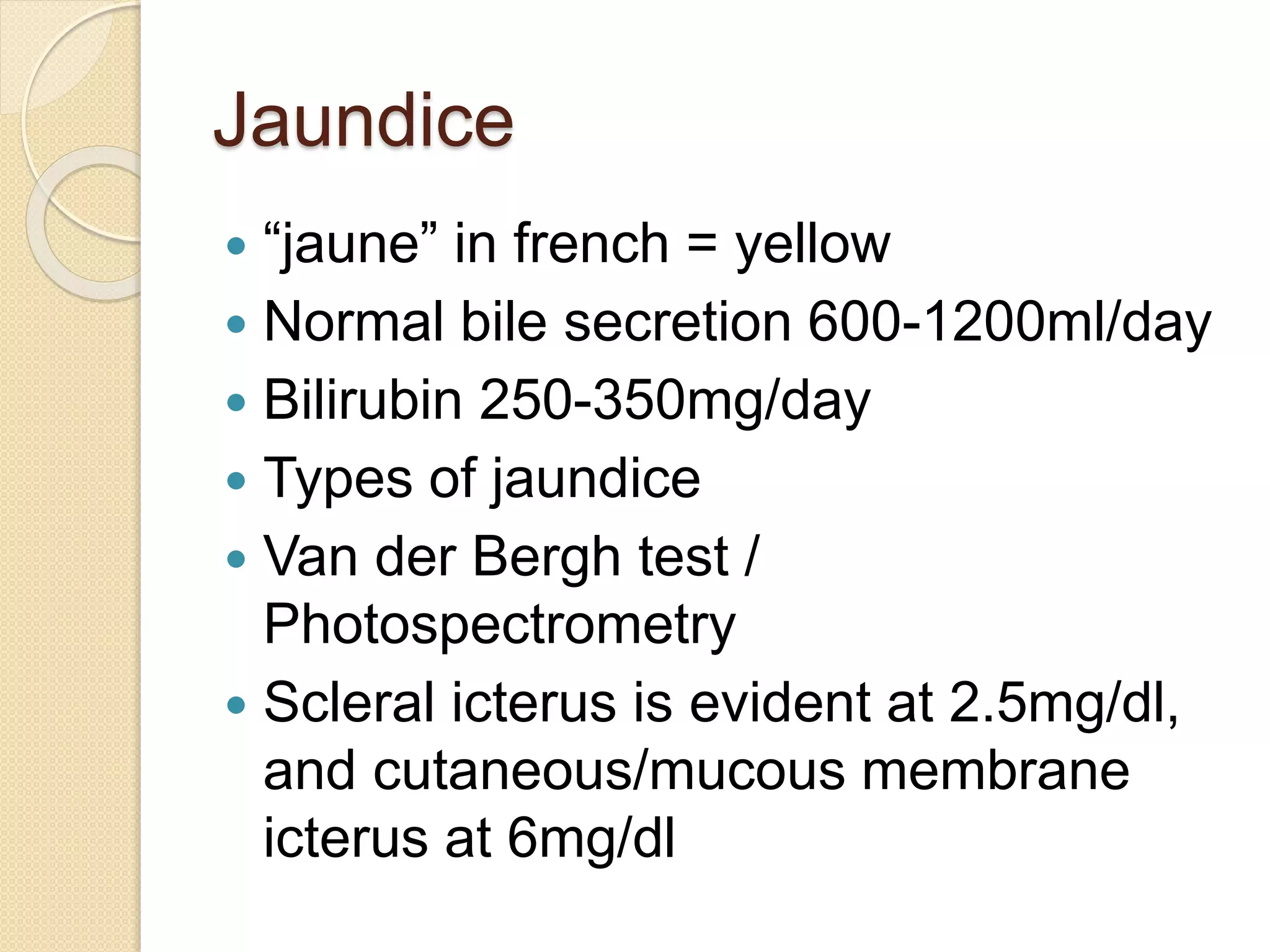 Pathophysiology of obstructive jaundice | PPTX