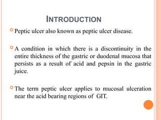 Pathophysiology of peptic ulcer | PPTX