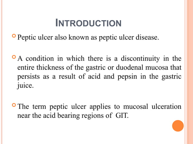 Pathophysiology of peptic ulcer | PPTX