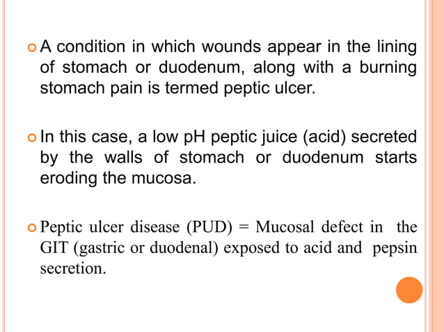 Pathophysiology of peptic ulcer | PPTX