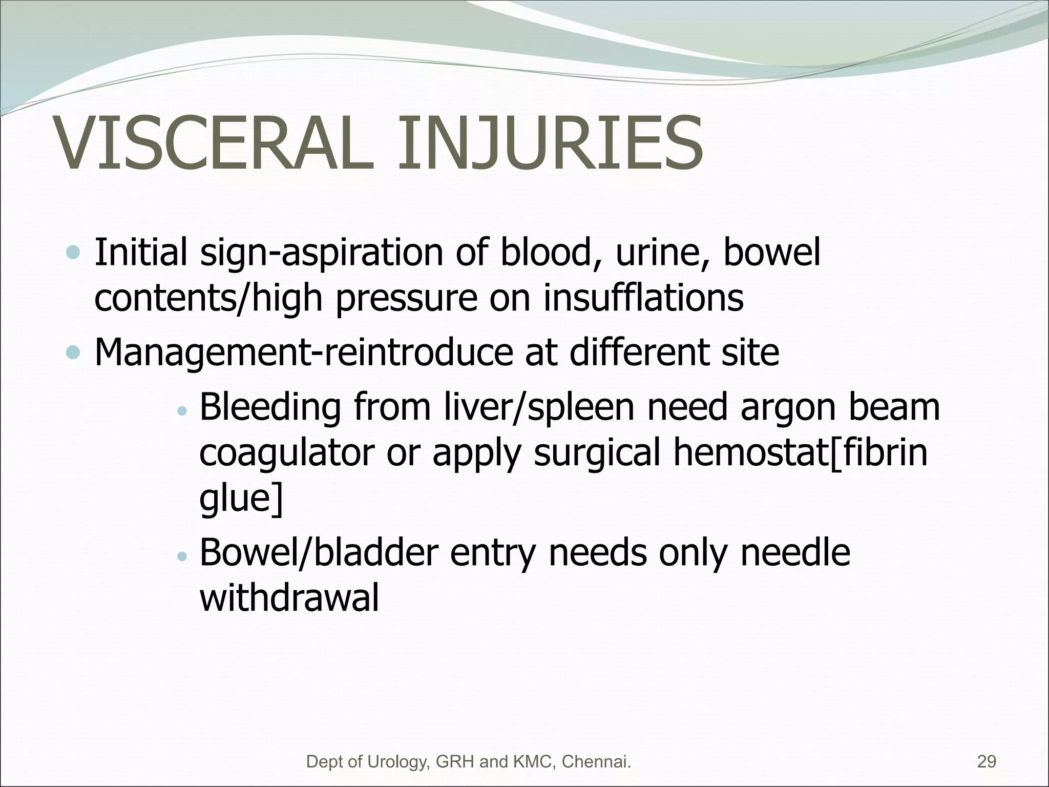 Pathophysiology of pneumoperitoneum and complications of laproscopic ...