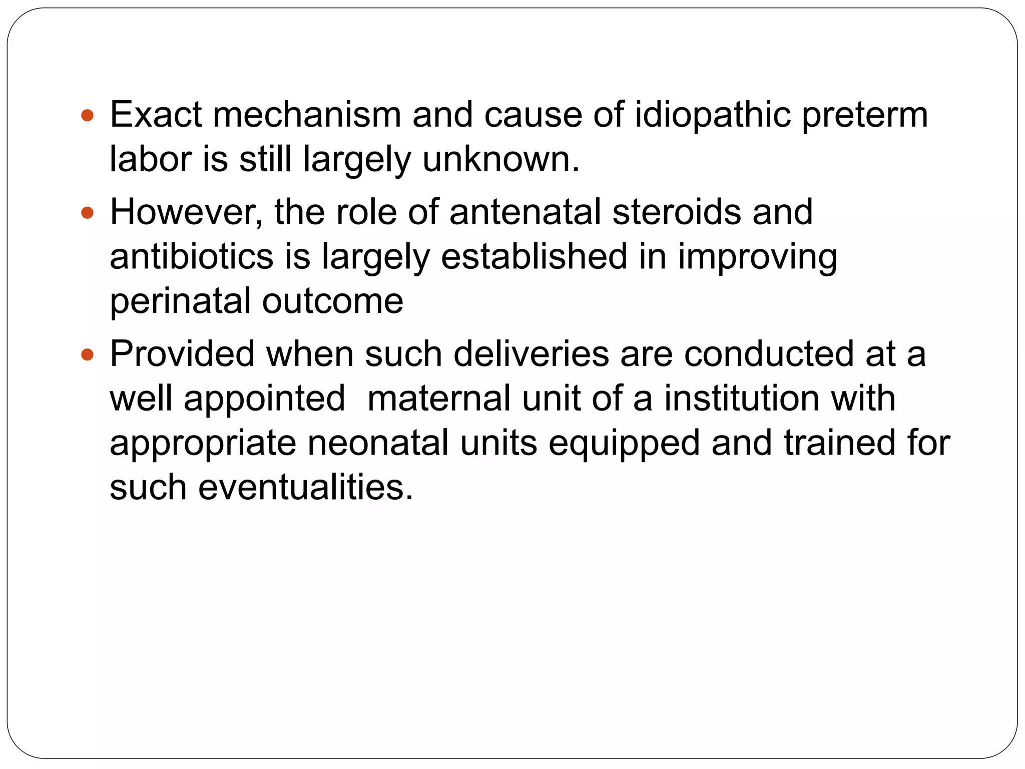 Pathophysiology of preterm labor | PPTX