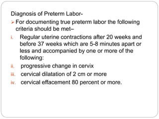 Pathophysiology of preterm labor | PPTX