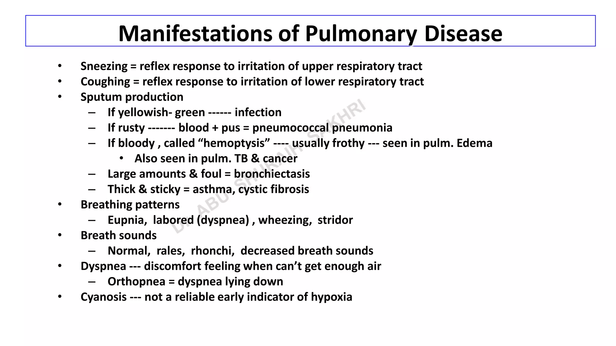 Pathophysiology Of Respiratory Disease | PPT