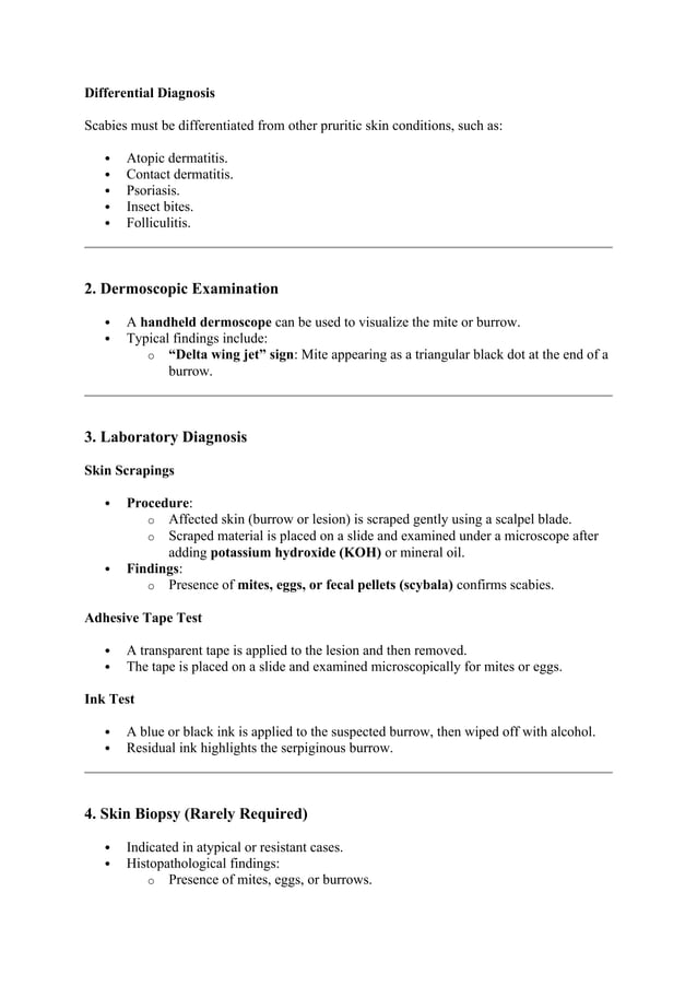 Pathophysiology Approach in Scabies (Skin infection) | DOCX