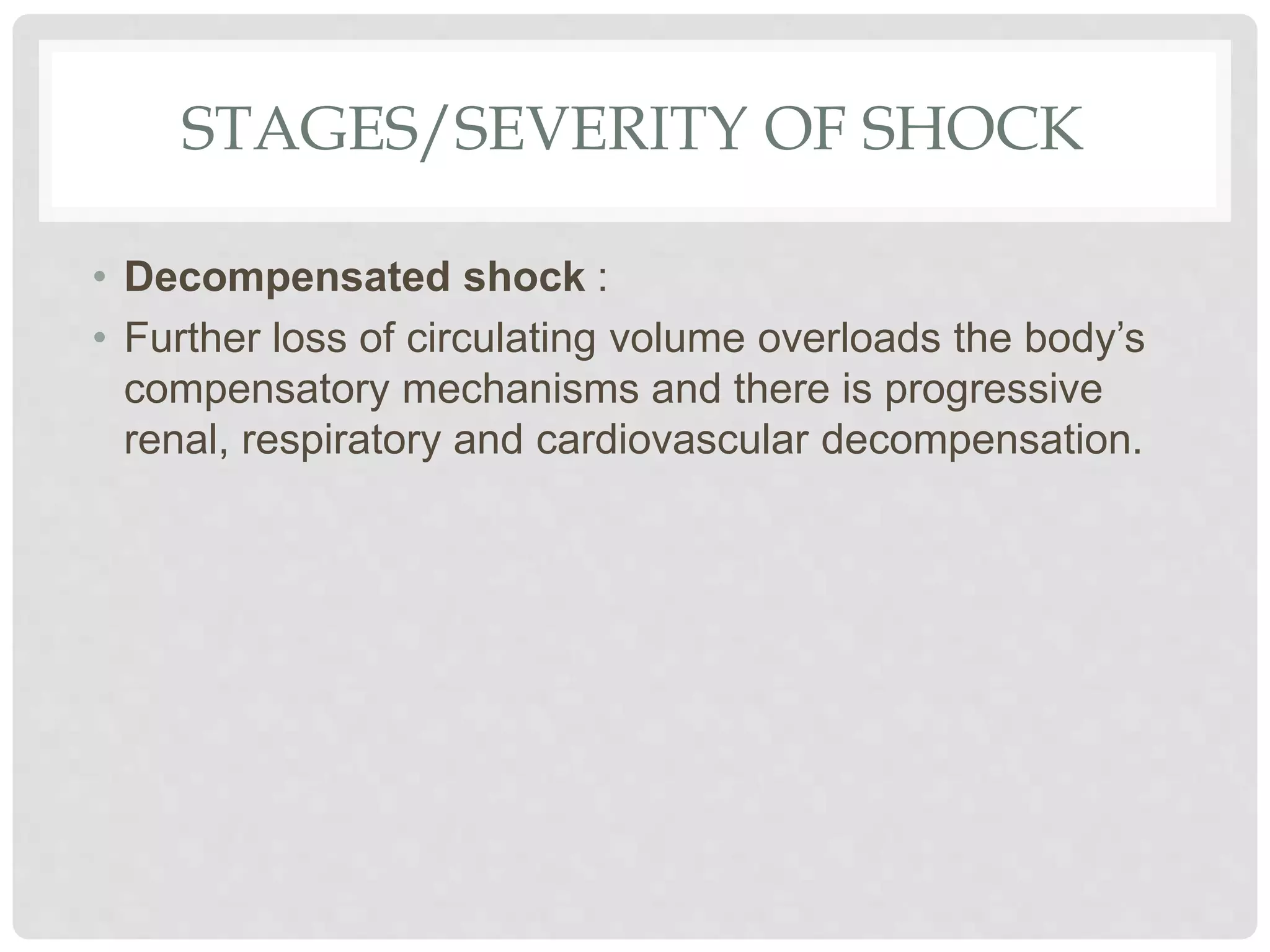 Pathophysiology of shock | PPTX