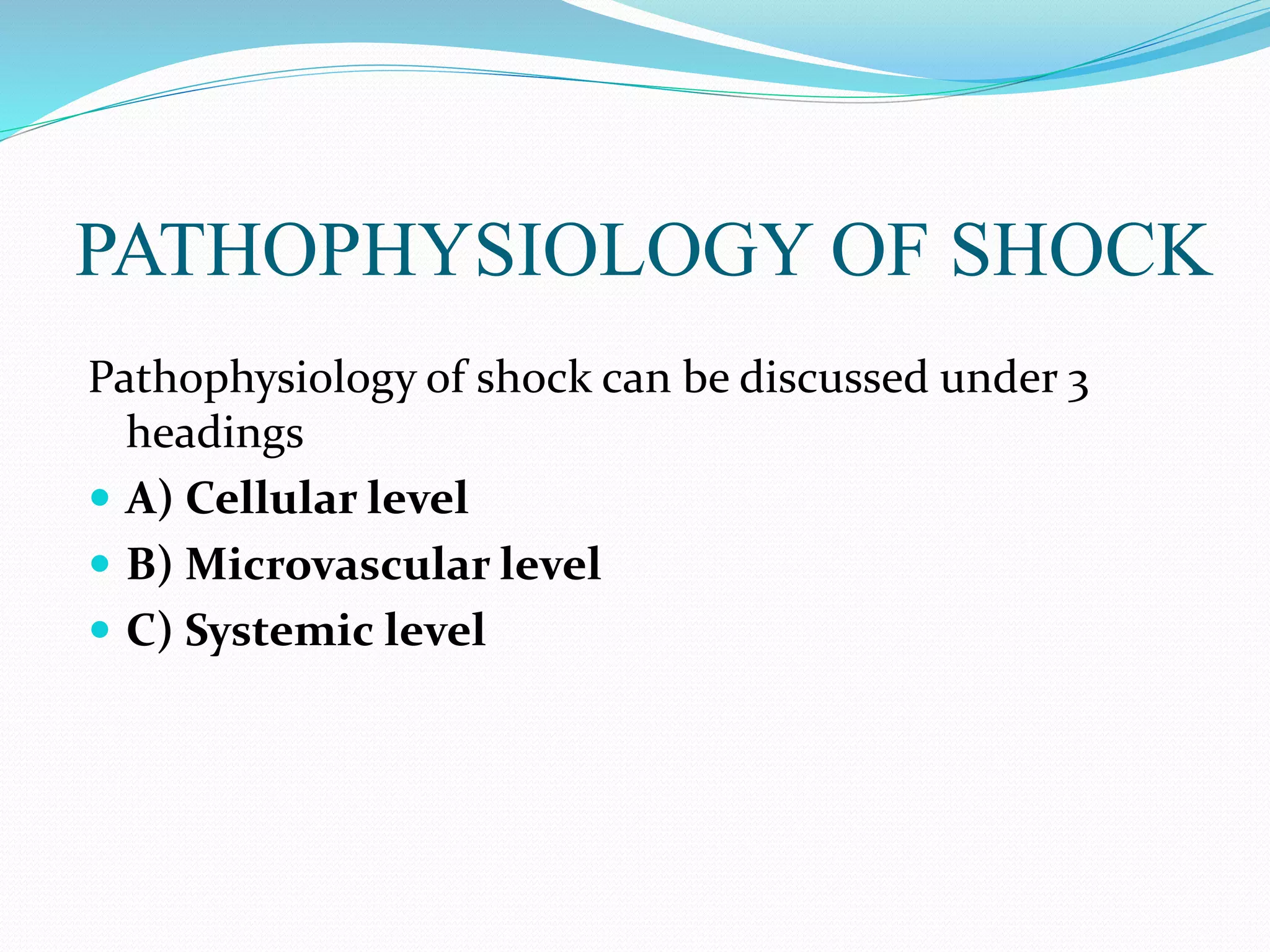 Pathophysiology of shock | PPTX