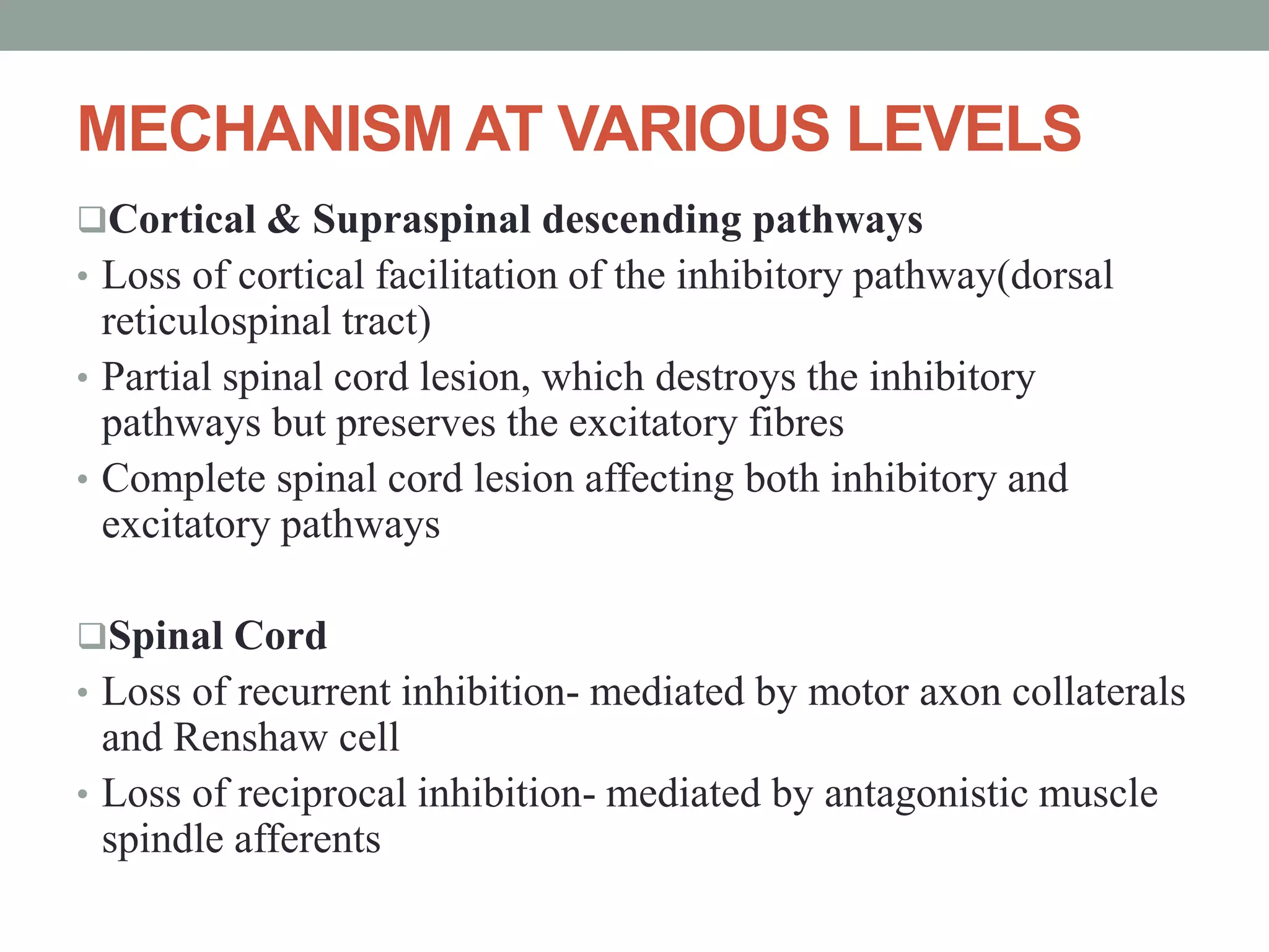 Pathophysiology of spasticity | PPTX