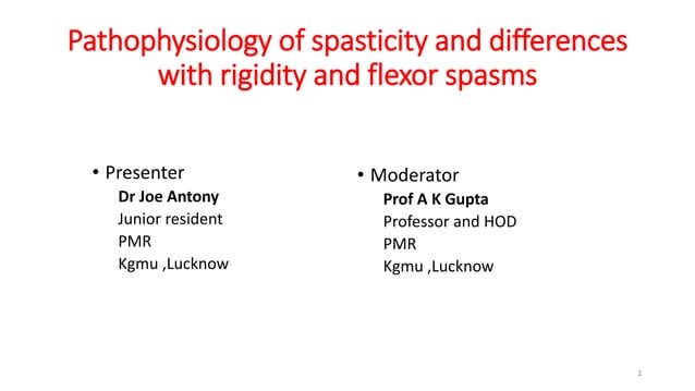 Pathophysiology of Spasticity | PPT