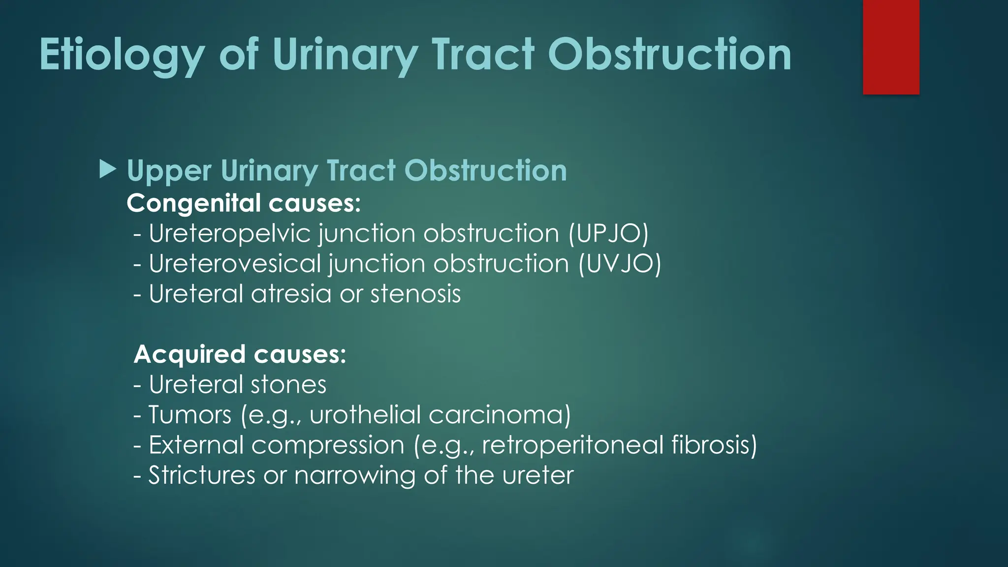 Pathophysiology of urinary tract obstruction.pptx