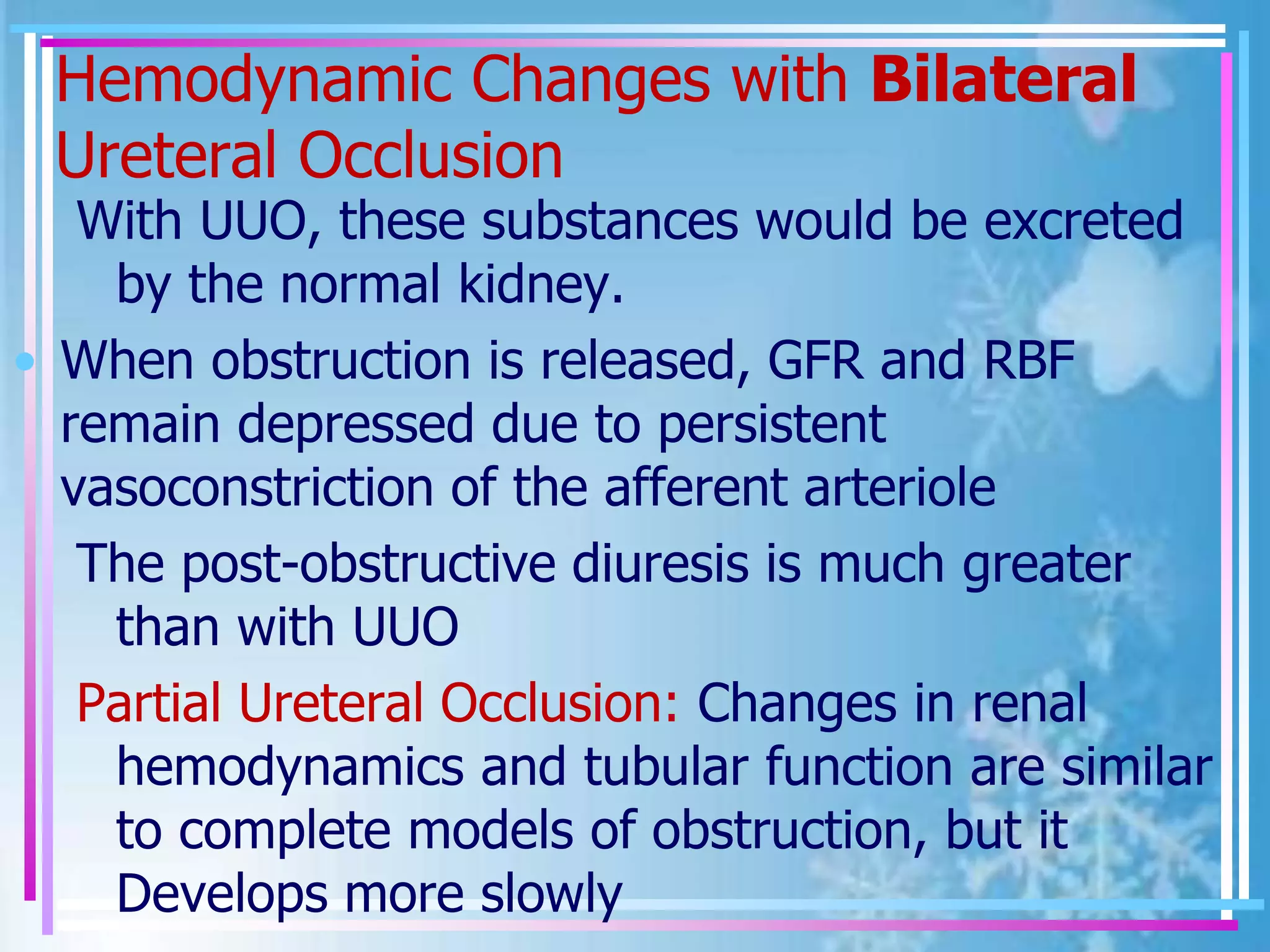 Pathophysioogy of urinary tract obstruction bassem presentation | PPT