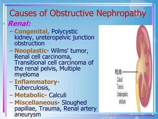 Pathophysioogy of urinary tract obstruction bassem presentation | PPT