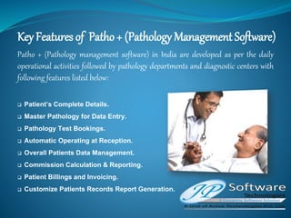 Patho plus A complete pathology management software | PPT