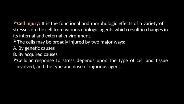 Etiology of Cell injury / Pathophysiology / PharmD slides | PPTX