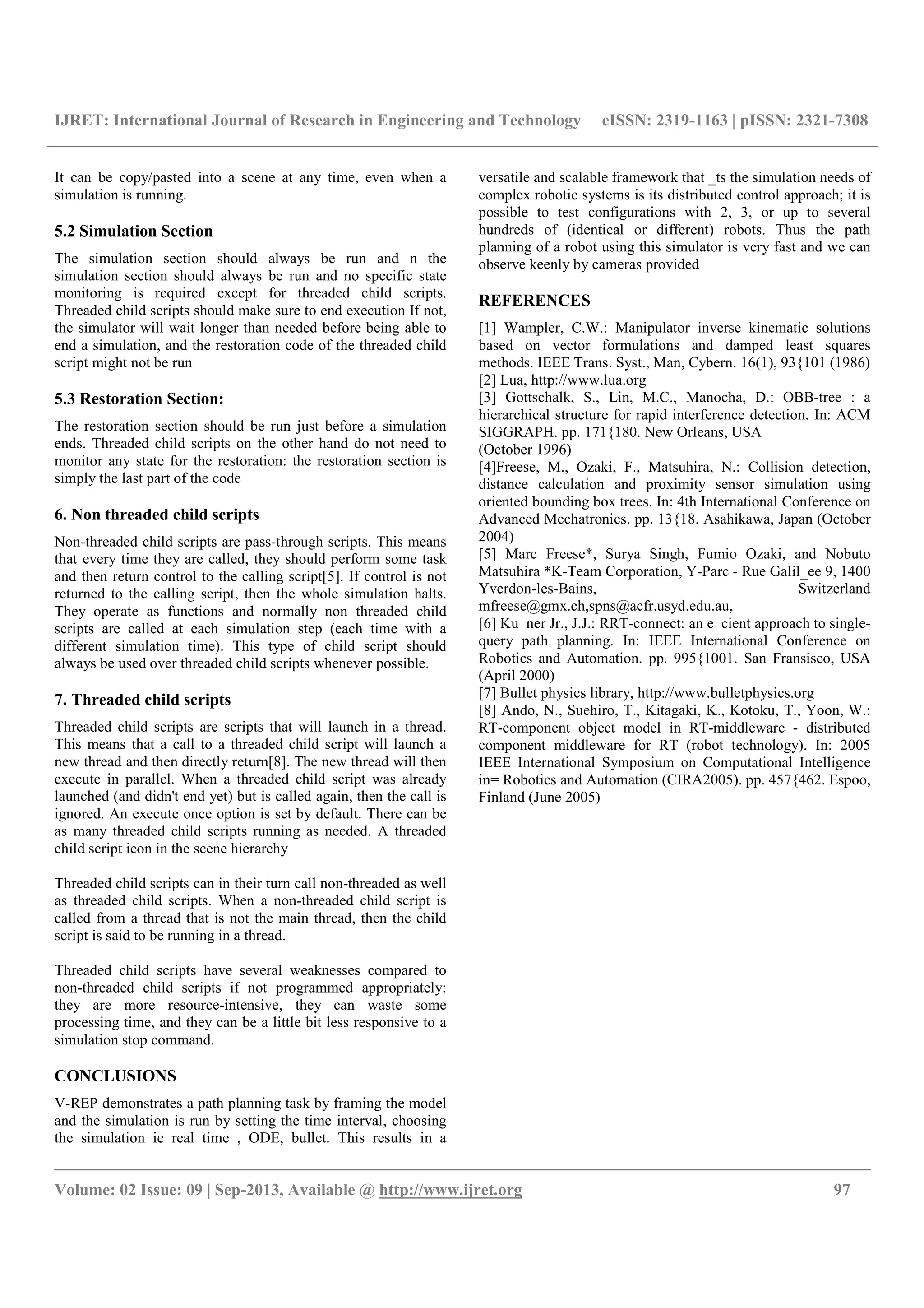 Path planning using vrep | PDF