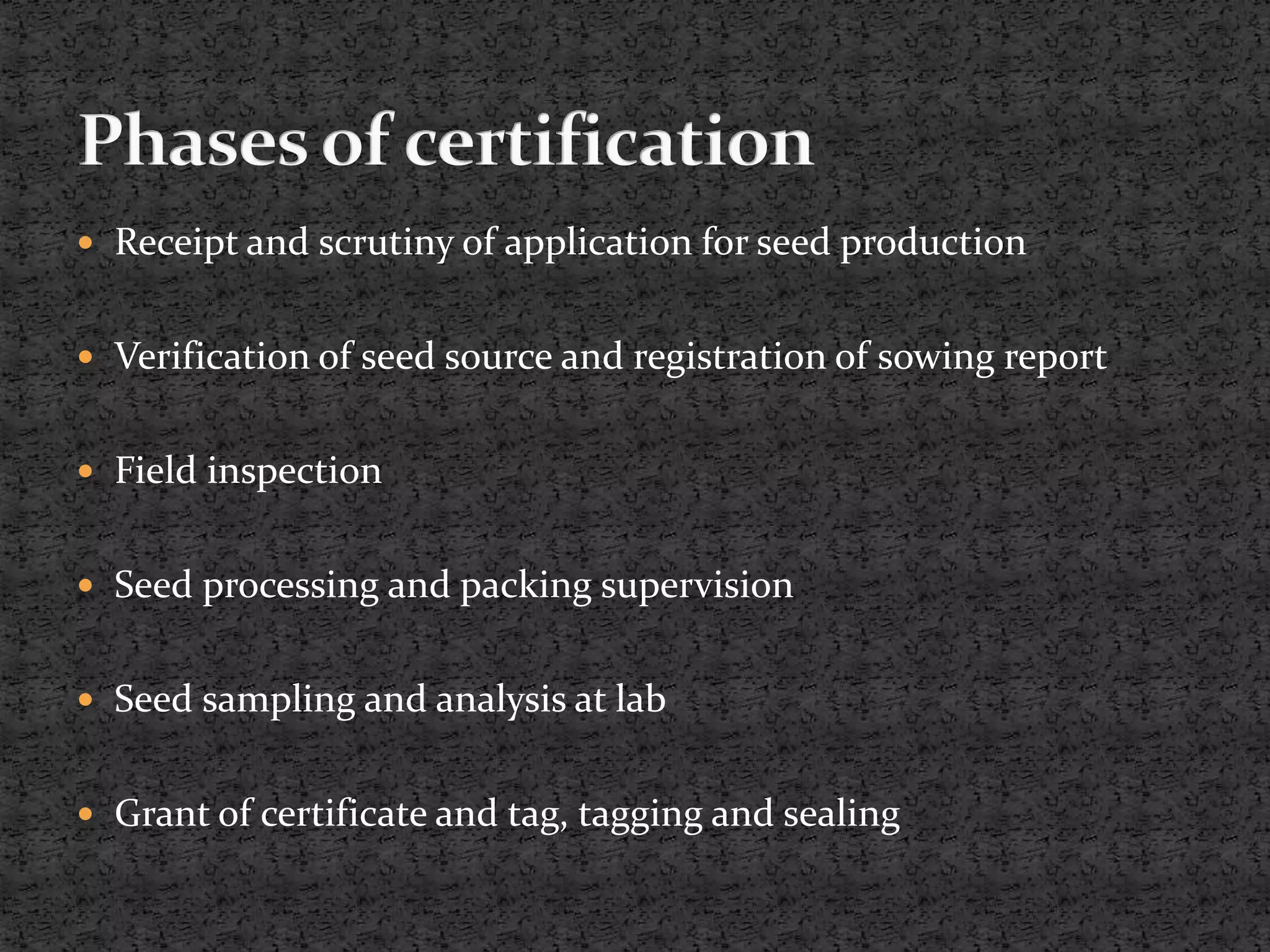 Seed certification and type of losses caused by seed borne diseases in ...