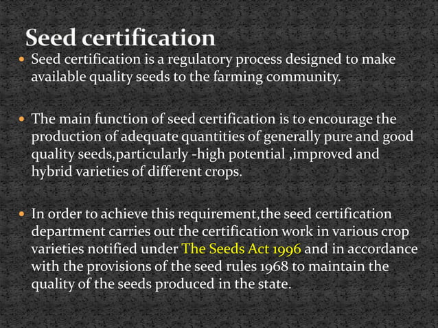 Seed certification and type of losses caused by seed borne diseases in true and vegetatively ...
