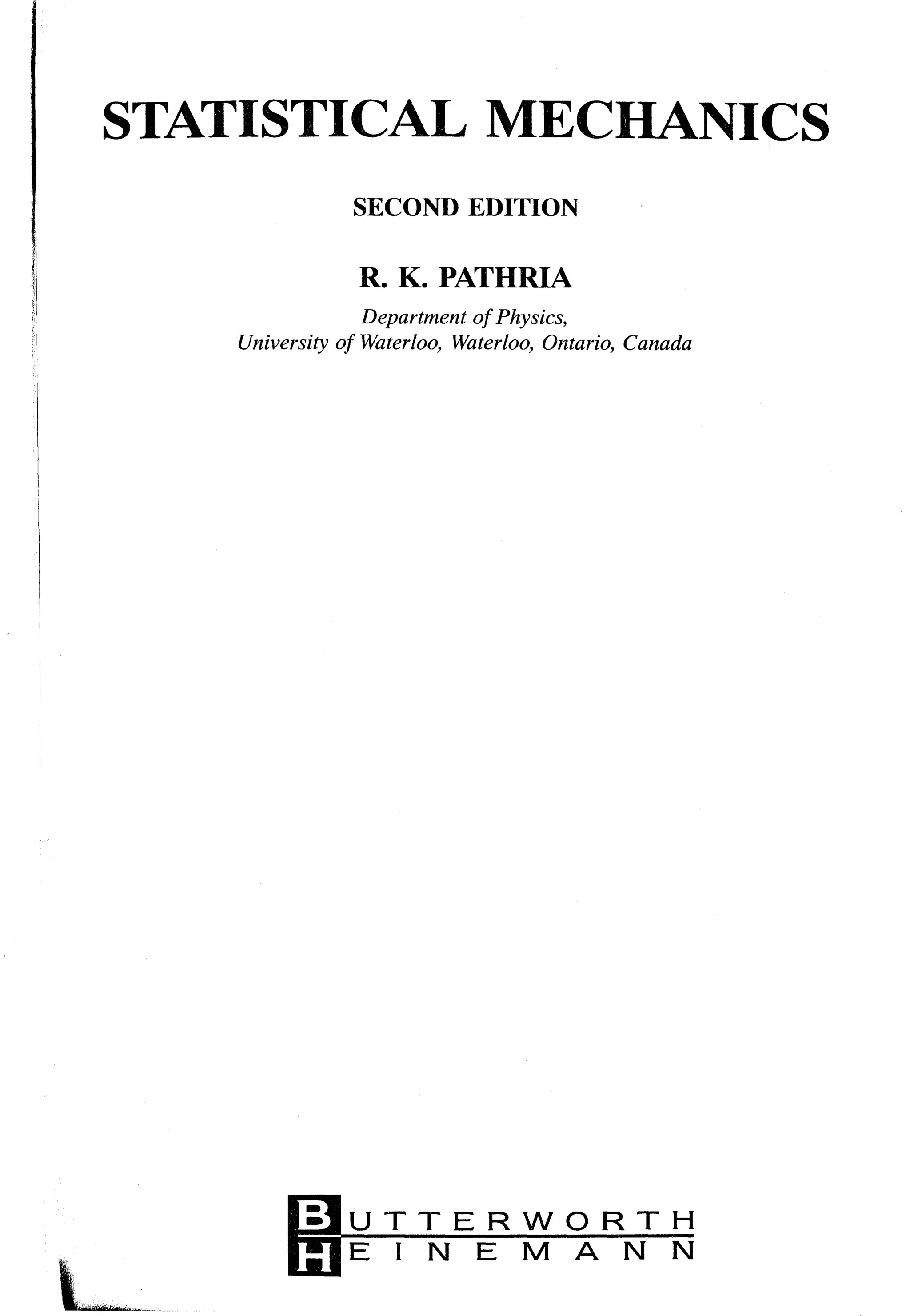 Pathria statistical mechanics | PPT