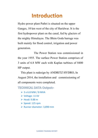 Pathri power house report | PDF