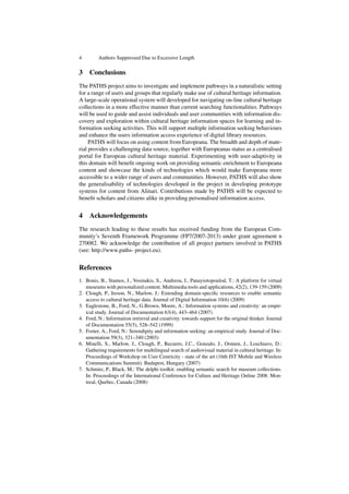 PATHS: Personalised Access to Cultural Heritage Spaces | PDF