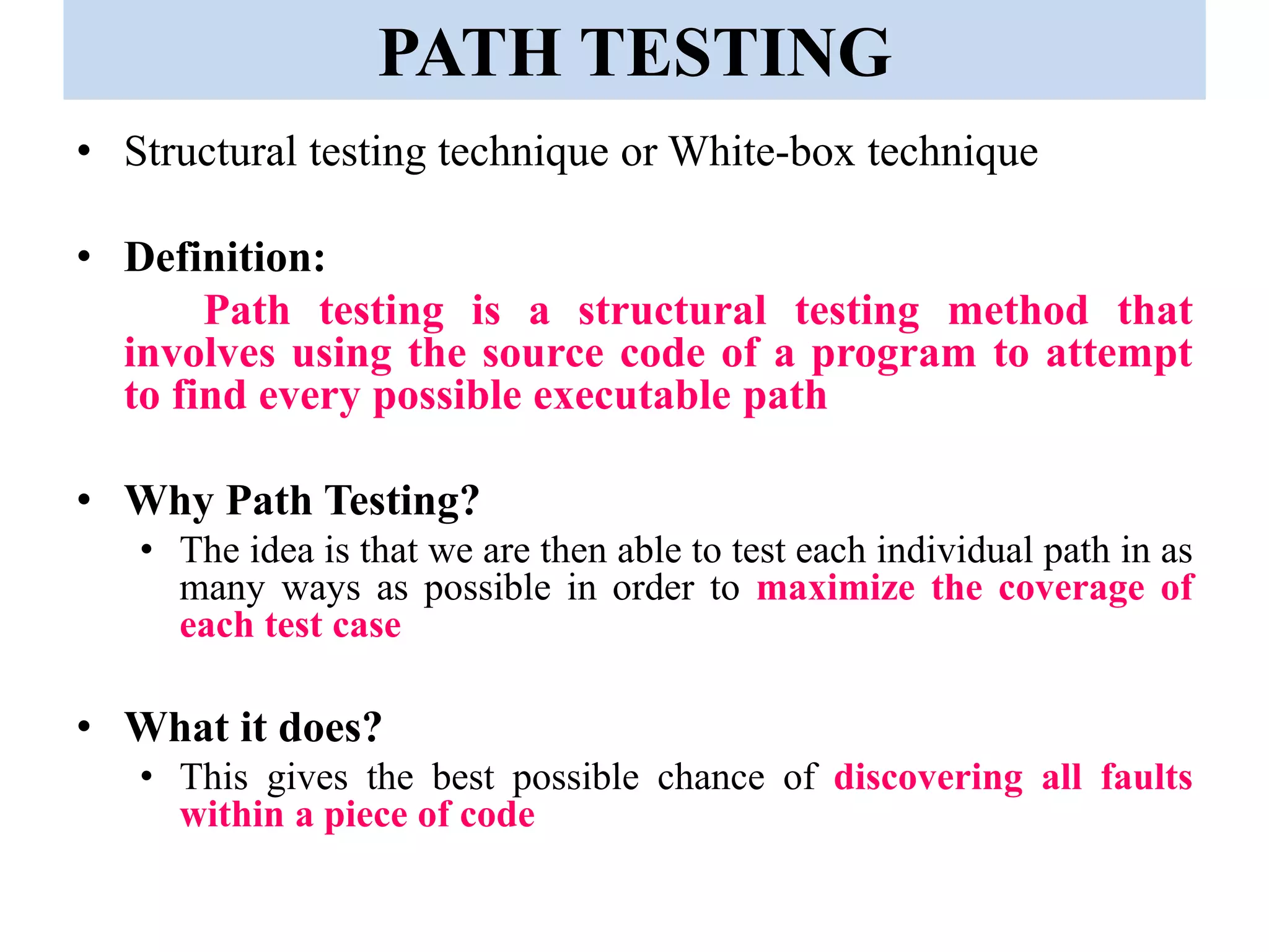 Path Testing Data Flow Testing Ppt