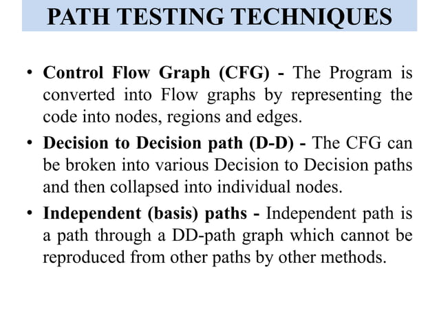 Path testing, data flow testing | PPT