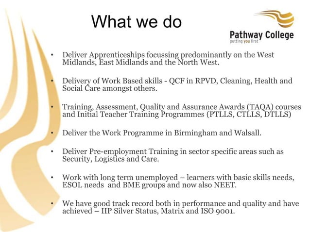 Pathway college learner induction - ss | PPT