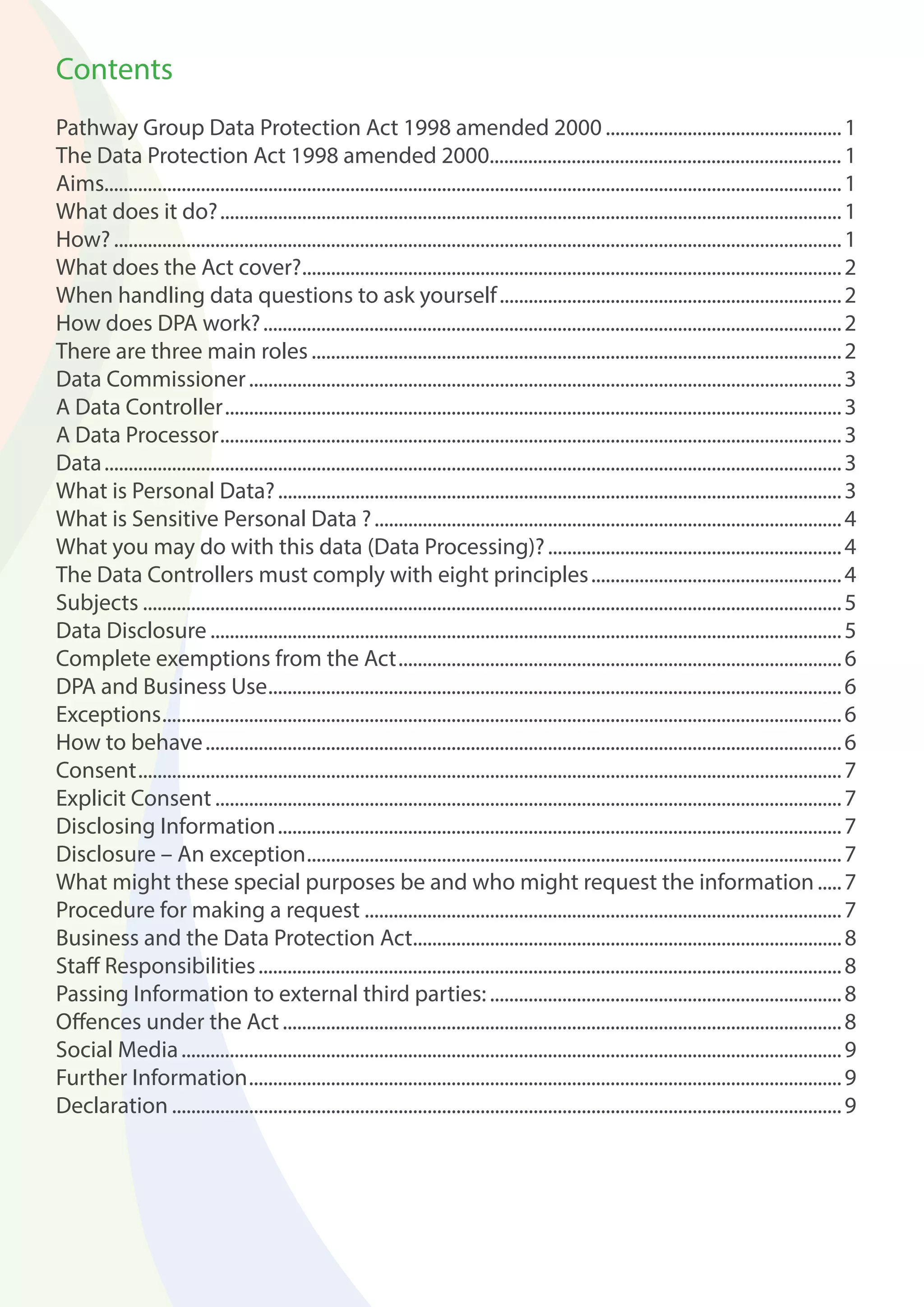 Data Protection Act 1998 (amended 2000) | PDF