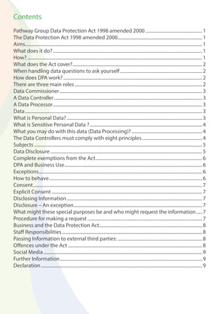 Data Protection Act 1998 (amended 2000) | PDF