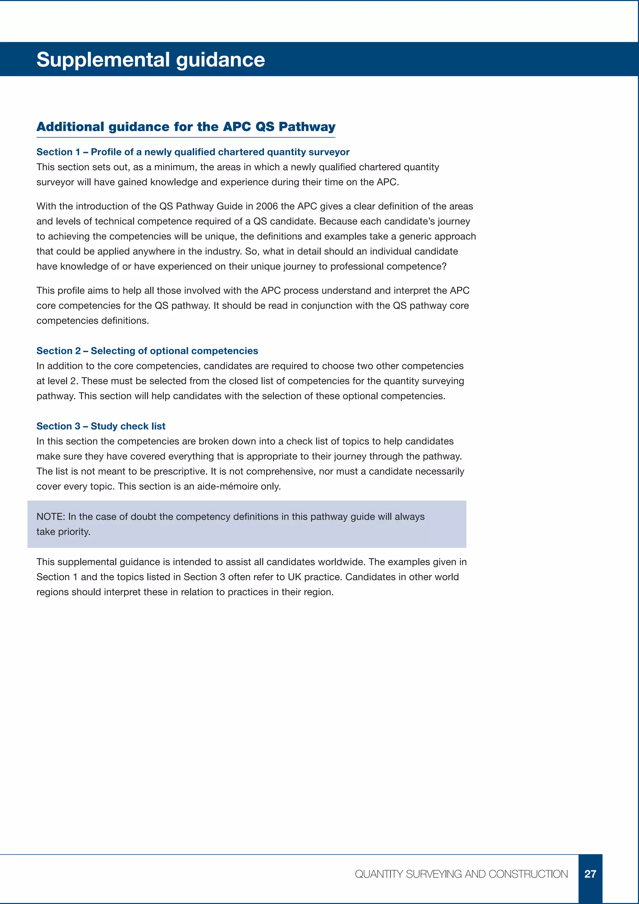 Pathway guide quantity_surveying_construction_dwl_pt | PDF
