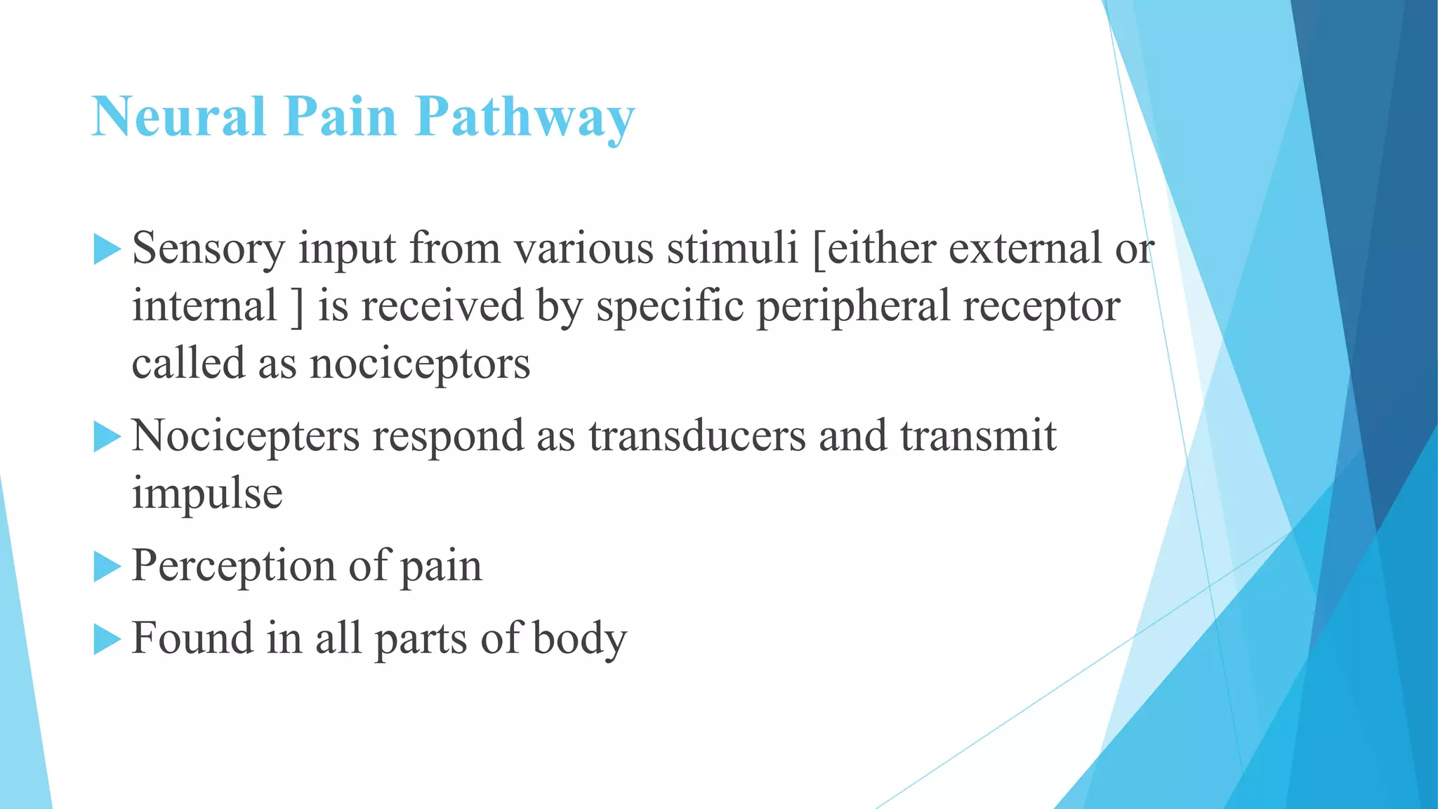 Pathway , physiology , perception of pain | PPTX