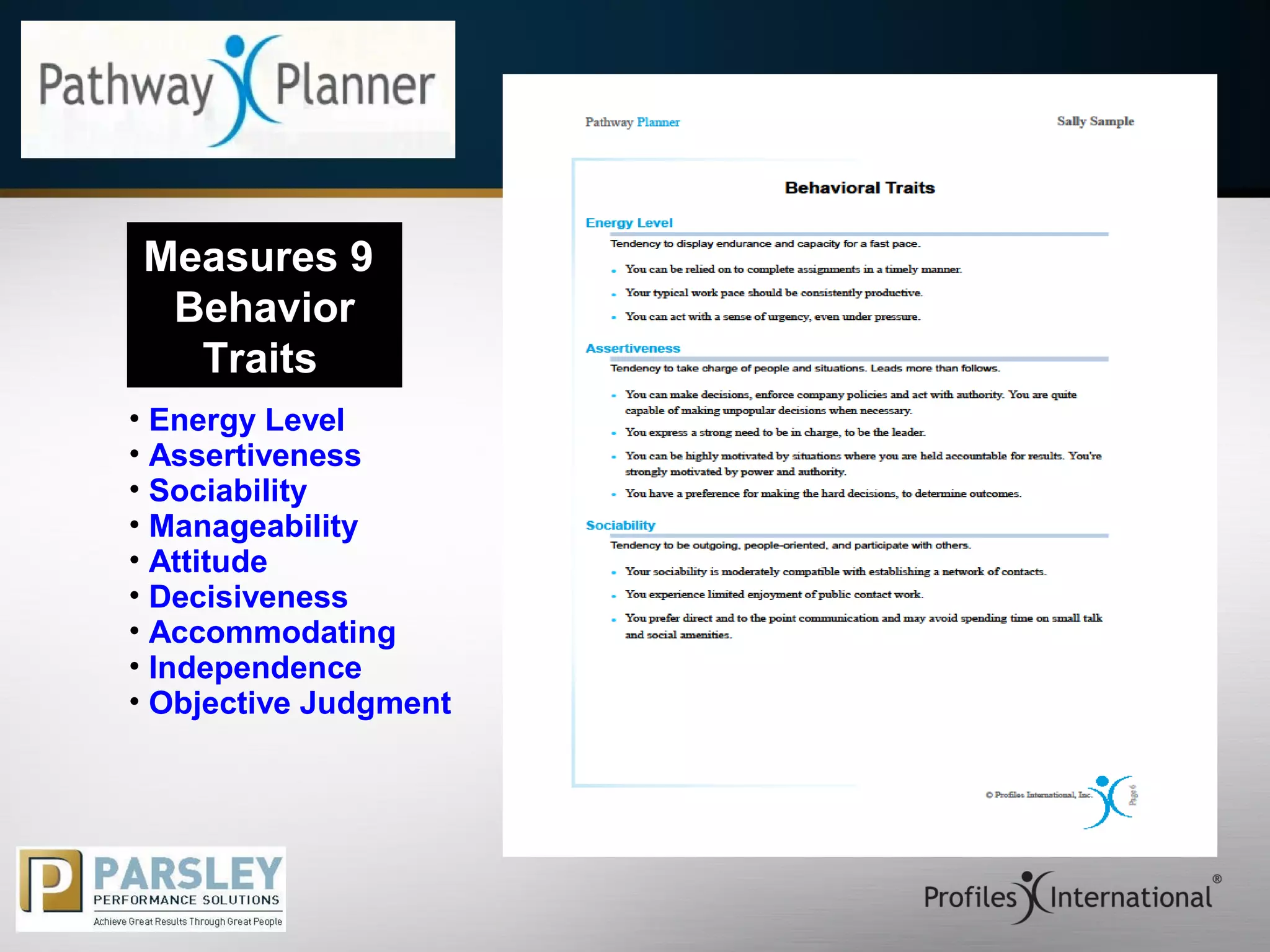 Pathway planner from profiles international | PPT