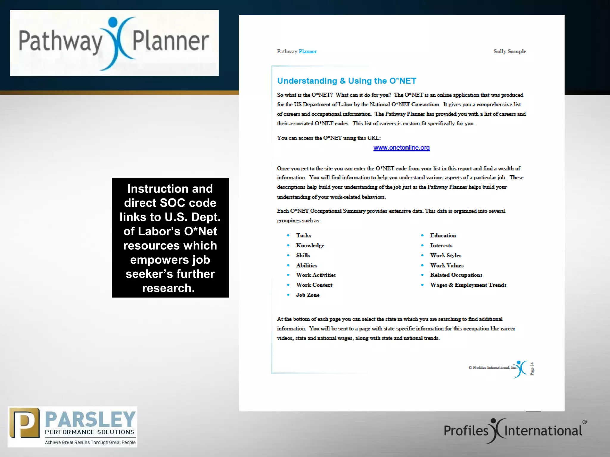 Pathway planner from profiles international | PPT