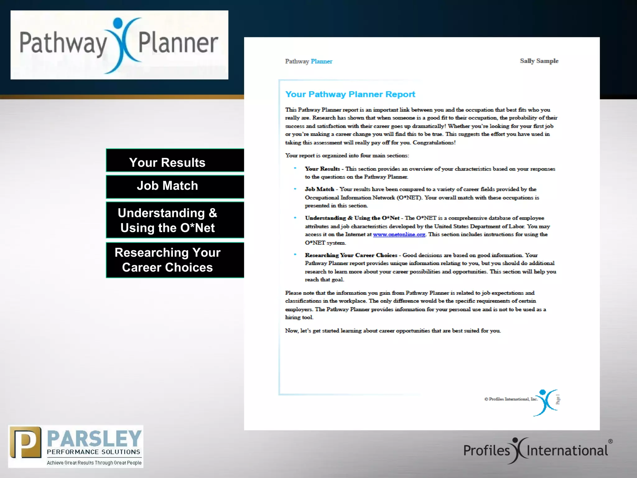 Pathway planner from profiles international | PPT