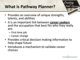 Pathway planner | PPTX | Resume Writing and Advice | Job Search