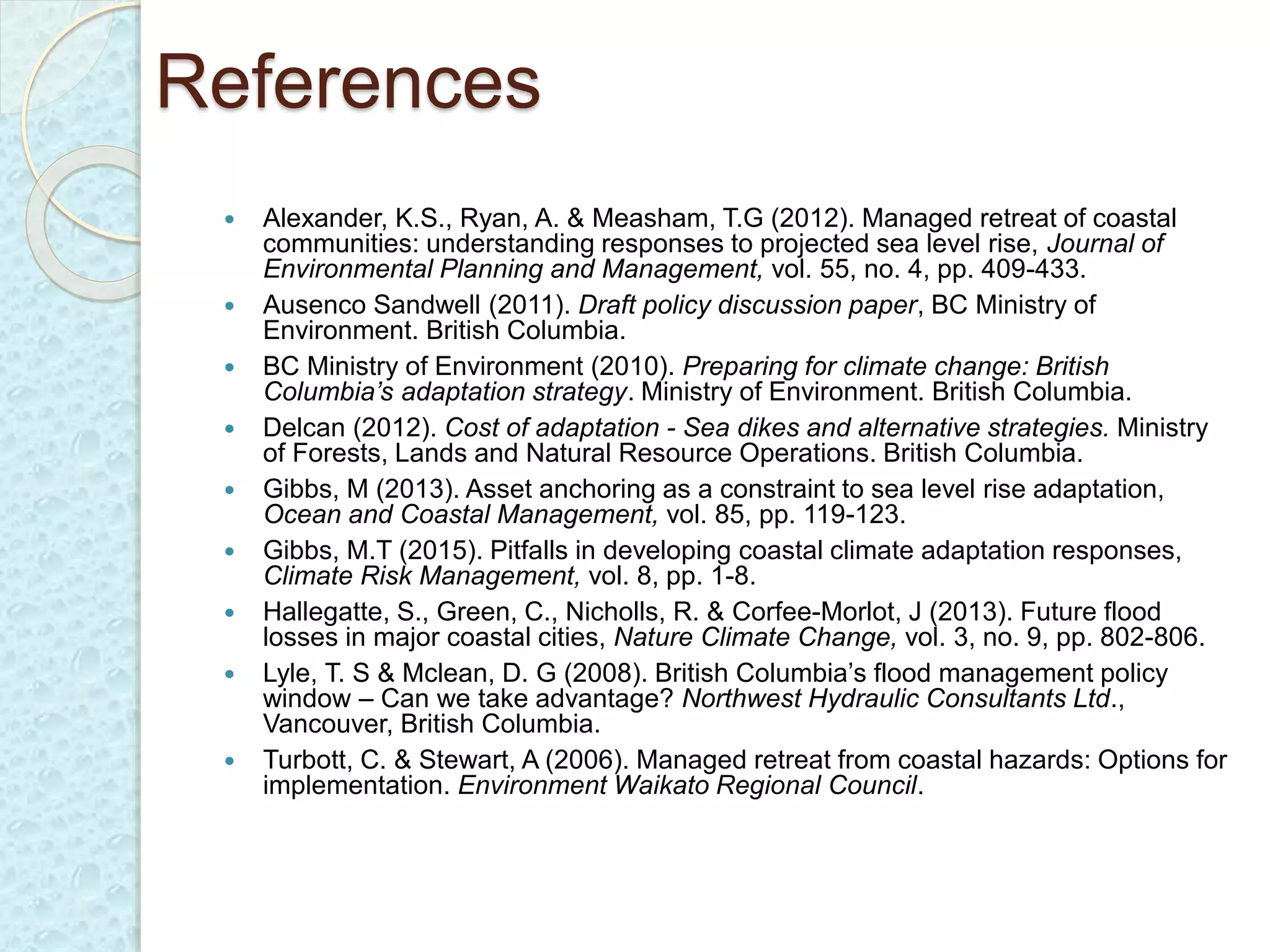 Pathways for Coastal Adaptation in Metro Vancouver, Alexandra Heather ...