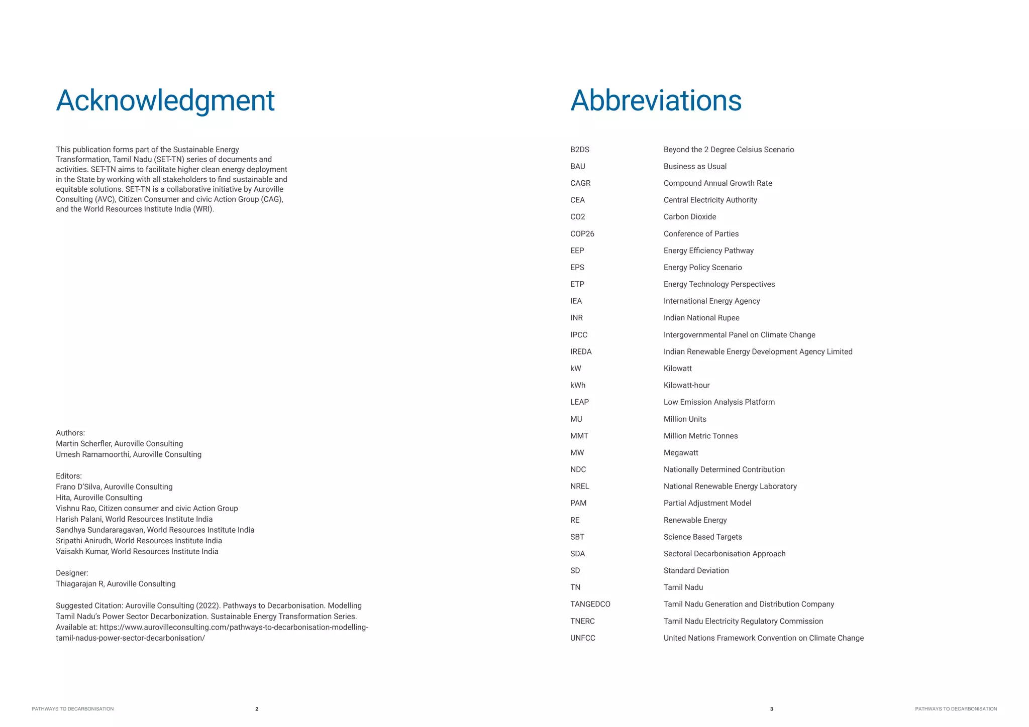 PATHWAYS TO DECARBONISATION – MODELLING TAMIL NADU’S POWER SECTOR ...